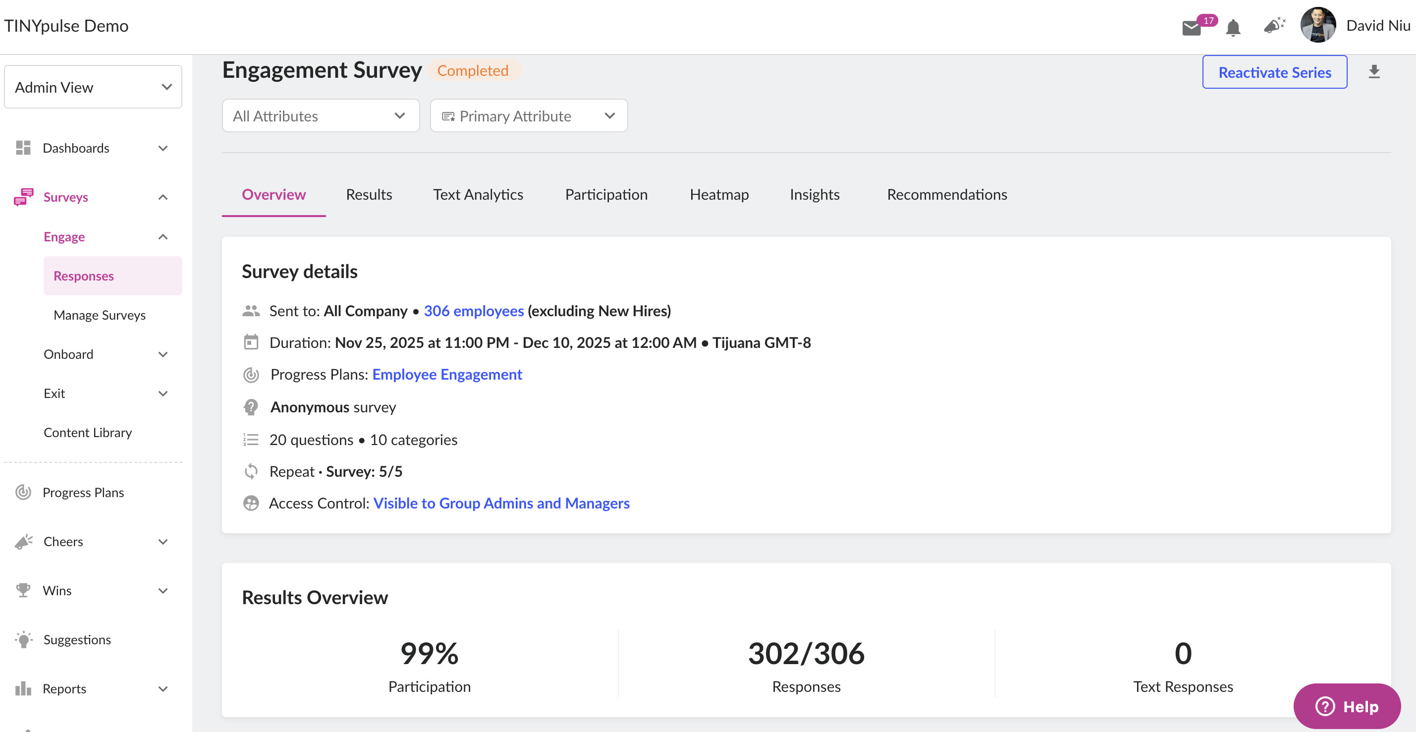 How to View Survey Results – TINYpulse